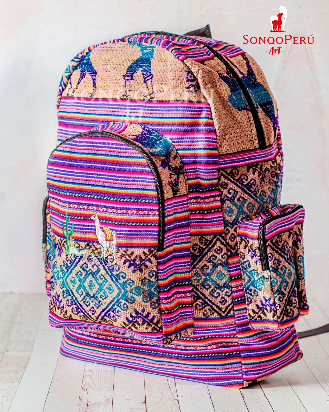Backpack Handmade With Fabric Llamas Designs From Peru - Etsy