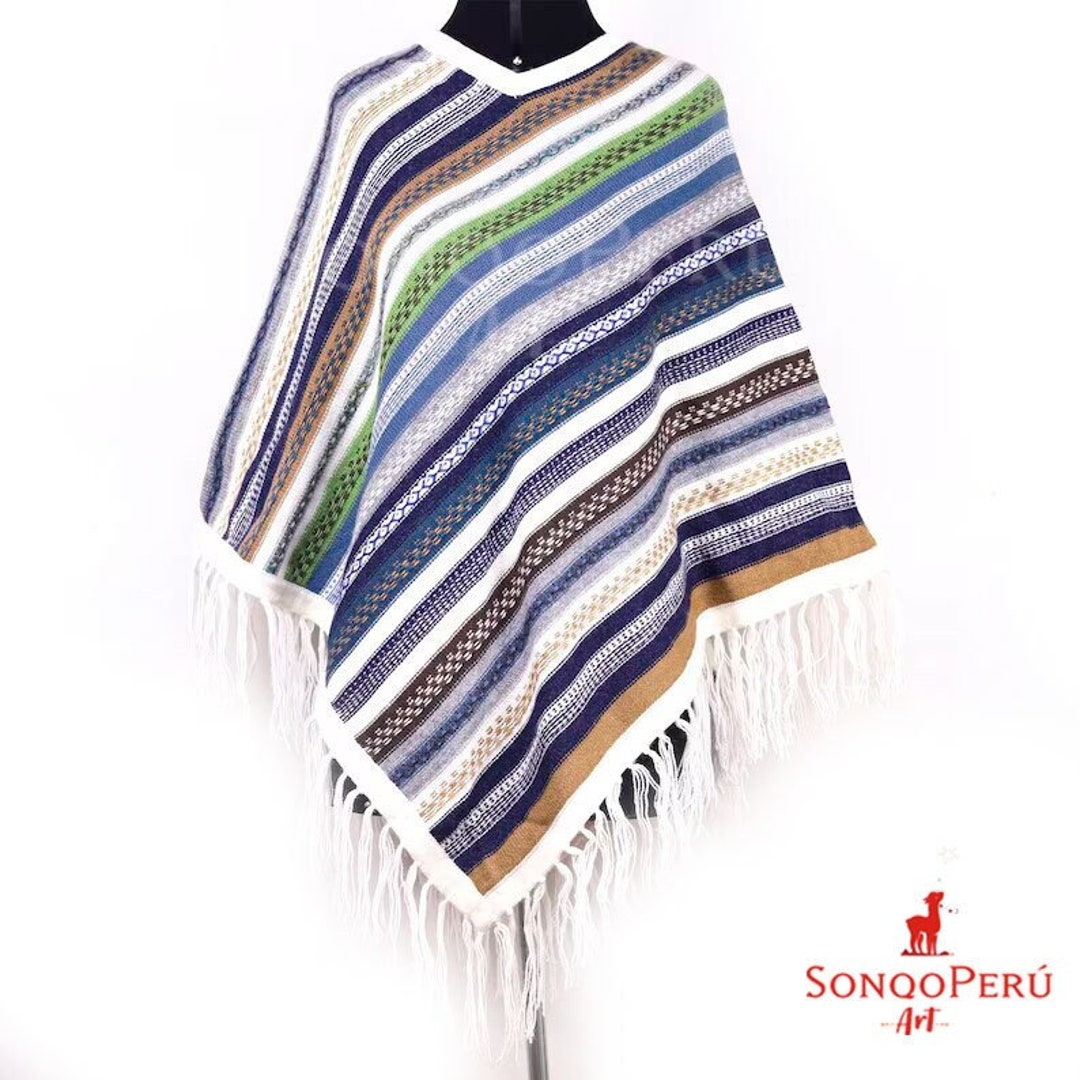 Handwoven Inca Poncho / Traditional Peruvian Poncho / Alpaca Wool ...