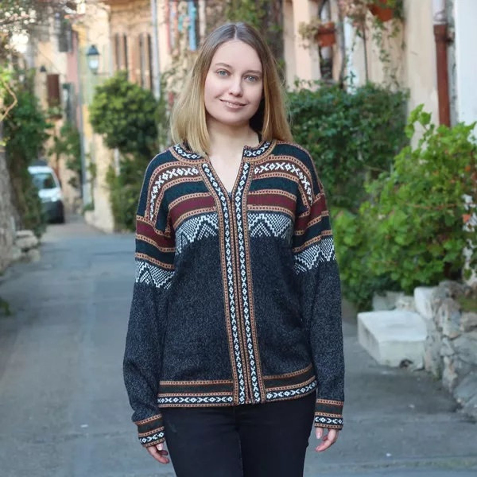 Alpaca Sweater, Inca Design Sweater, Handmade, - Etsy