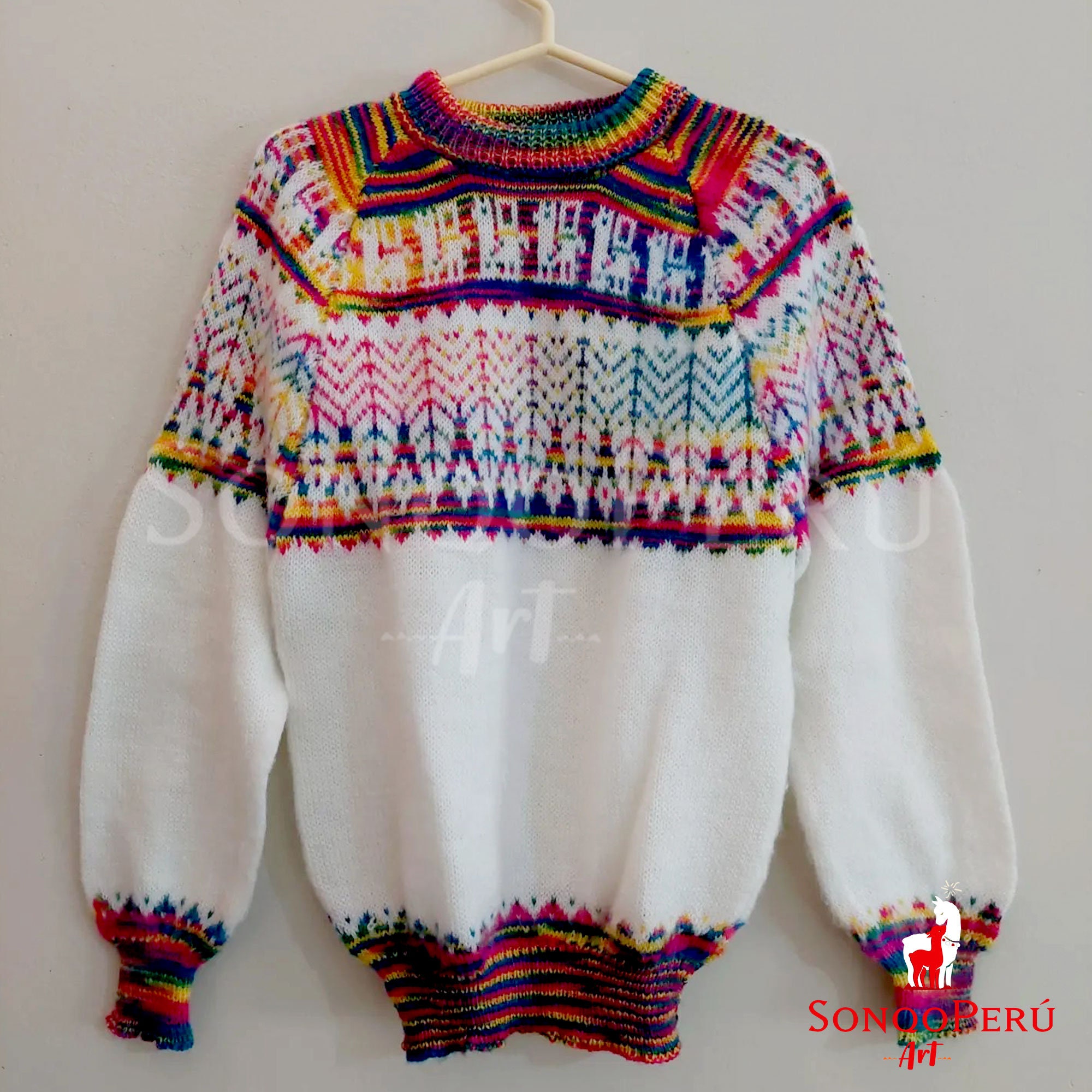 Handmade Peruvian Wool Sweater: Colorful Knit Winter Jumper - Etsy