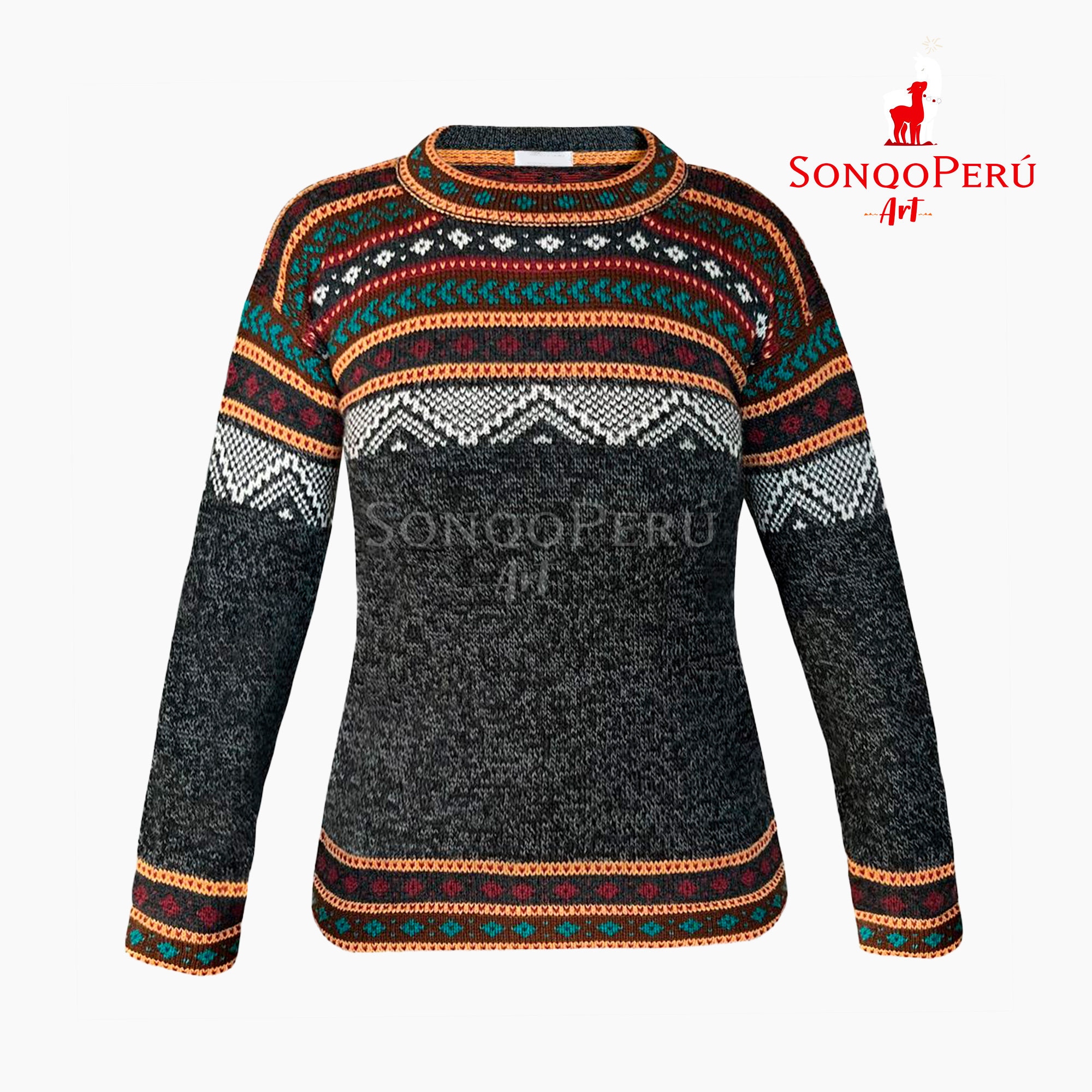 Dark Grey Alpaca Sweater for Women, Genuine Alpaca Wool, Alpaca Inca ...