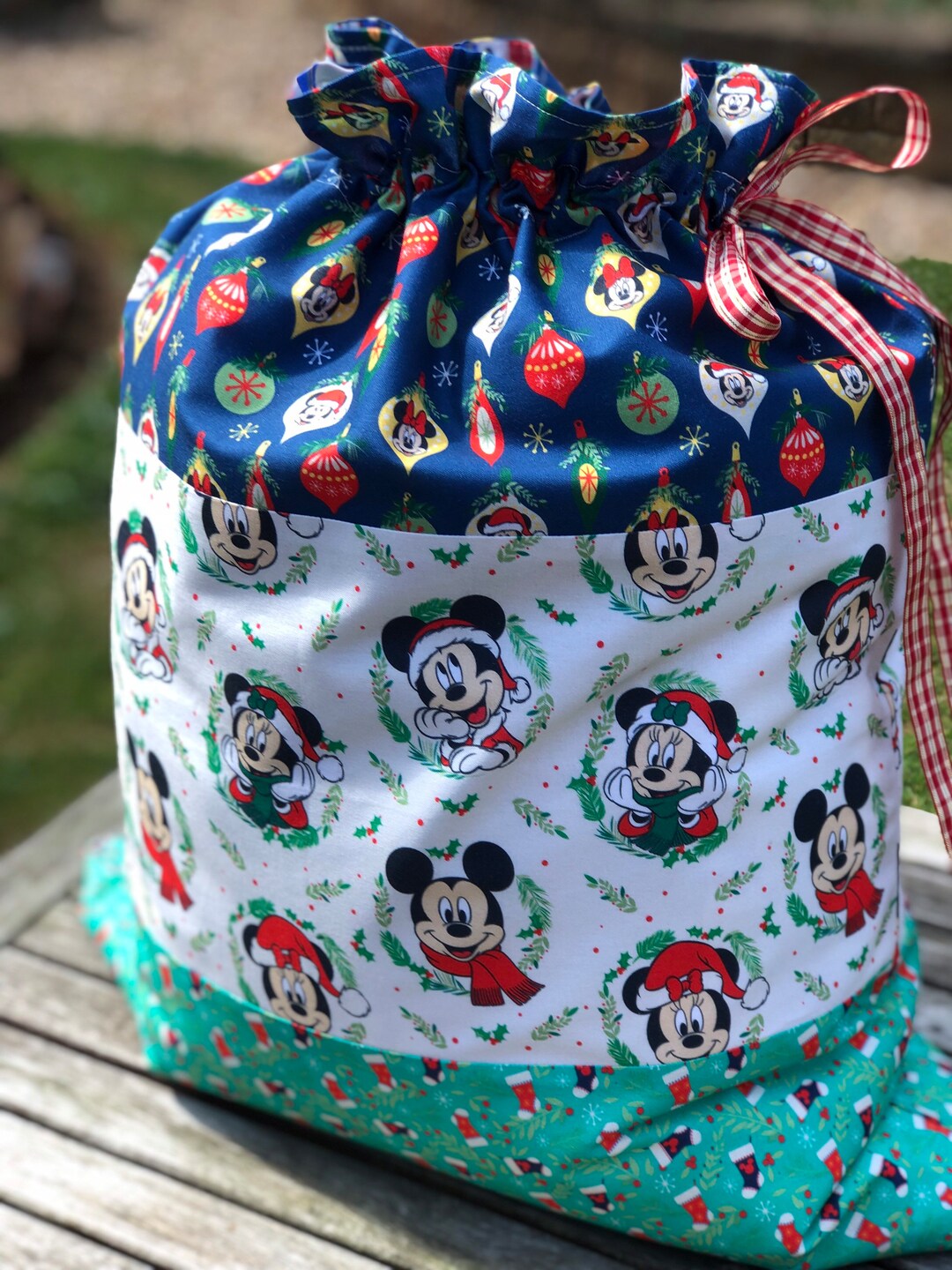 Handmade Mickey Mouse Disney Santa Sacks, Fully Lined With a Festive ...