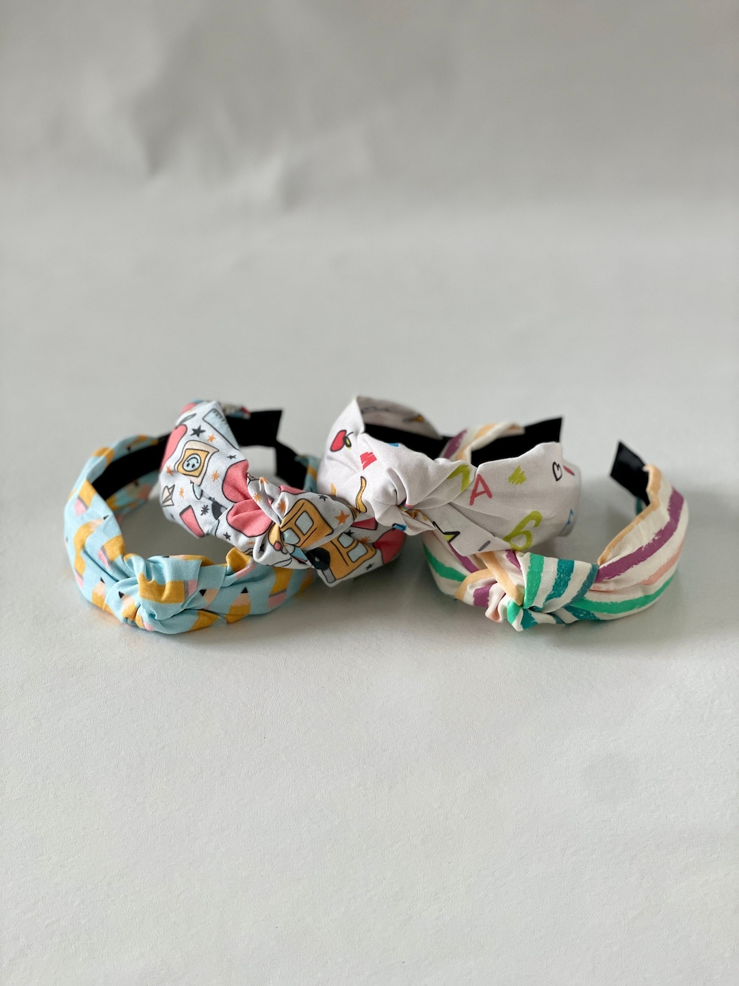 Back to School Knot Headband, School Bus Headband, Crayons Headband ...