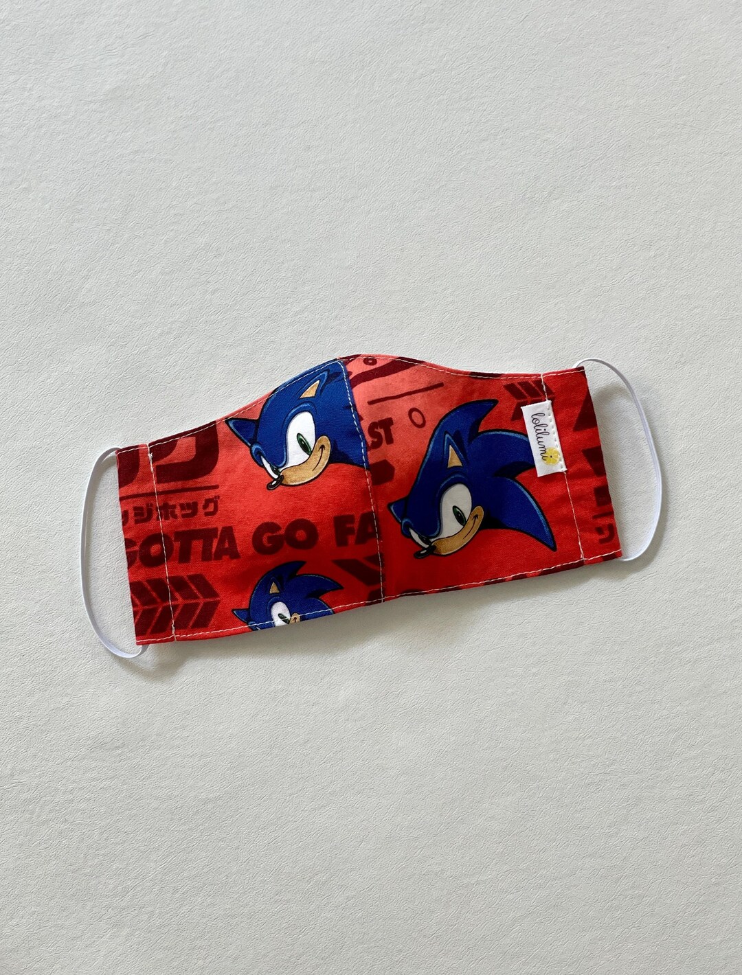 Sonic Fabric Face Mask for Kids Children's Face Mask Red Face Mask ...