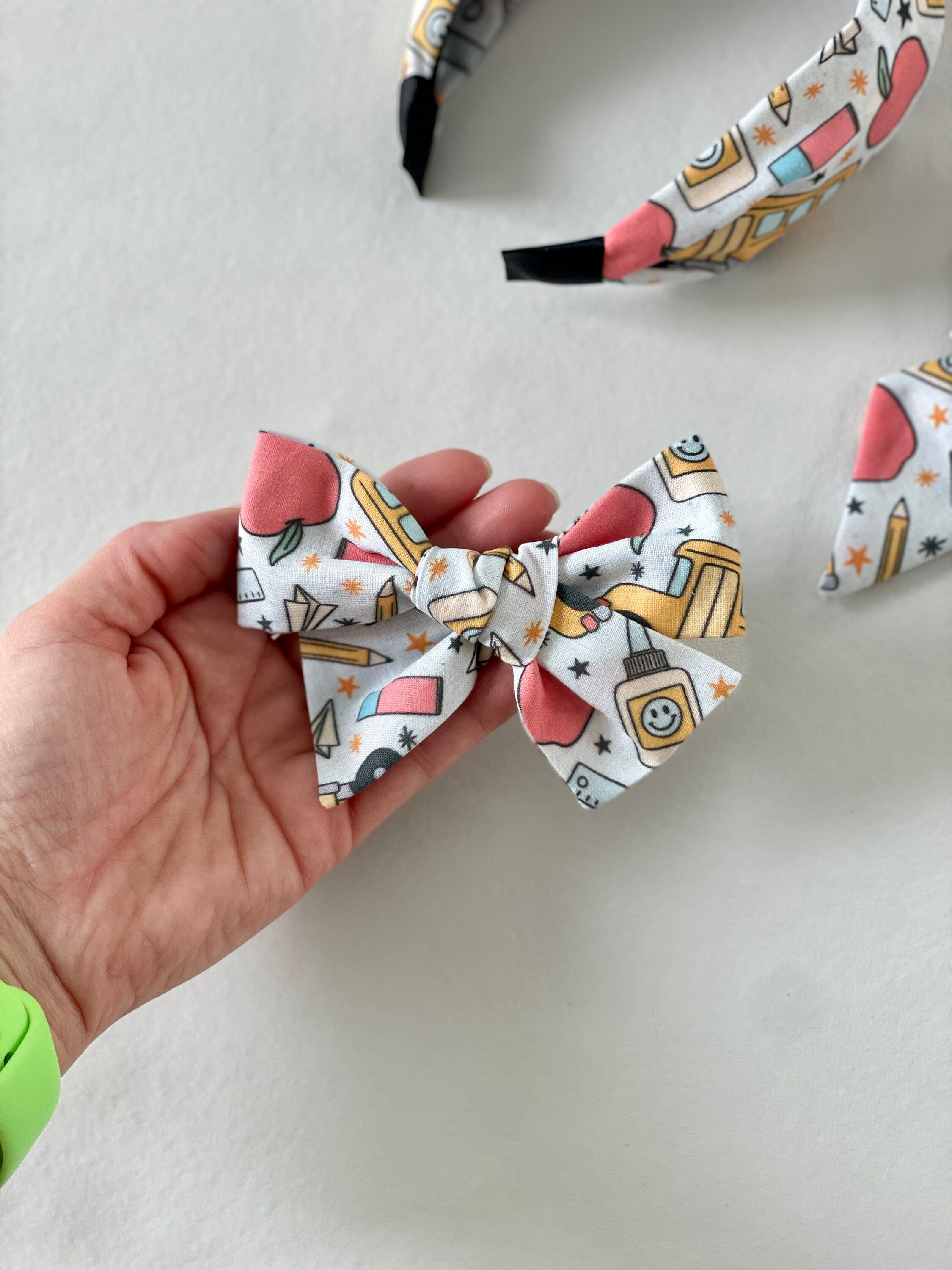 School Bus Hair Bow, Back to School Bow, School Sailor Bow, Pencil Hair ...