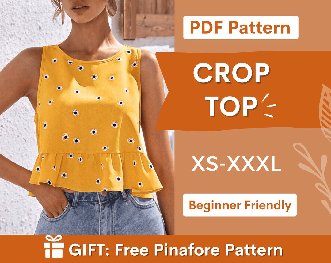 Crop Top Sewing Pattern for Women PDF XS-XXXL Women Top - Etsy Denmark