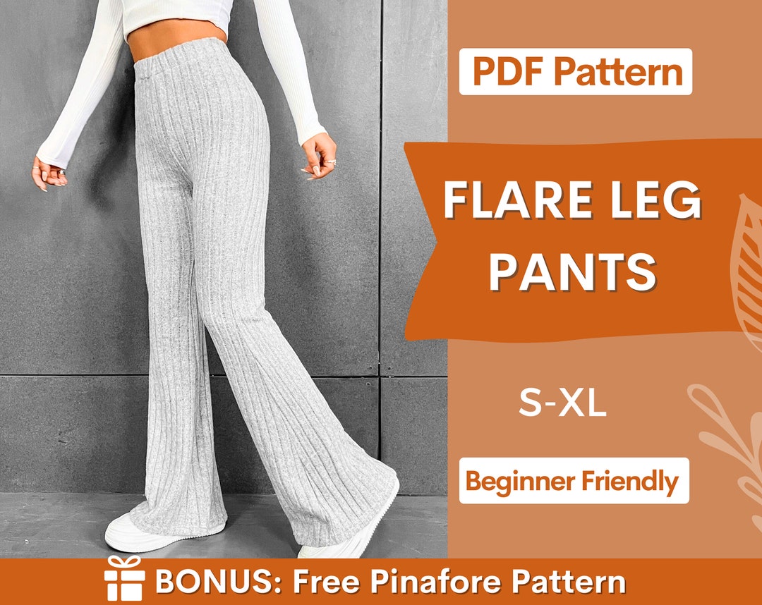 Flare Leg Pants Pattern Wide Leg Pants Pattern Comfy Pants Sewing ...