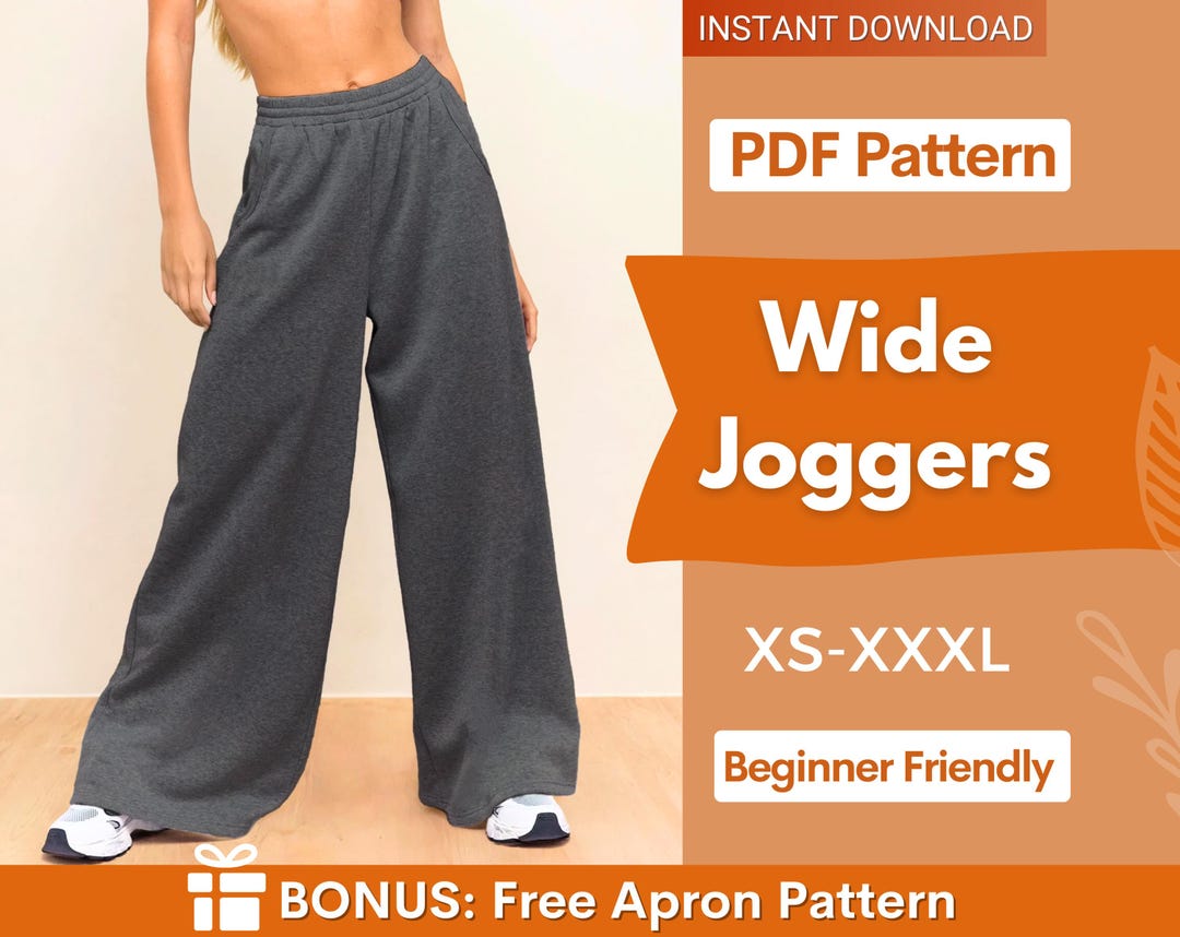 Wide Leg Joggers Sewing Pattern, Women Joggers Pattern, Easy Jogger ...