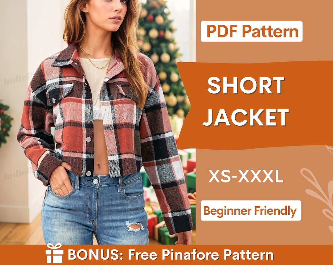 Jacket Pattern, Xs-xxxl,women Short Jacket Sewing Pattern, Women's ...