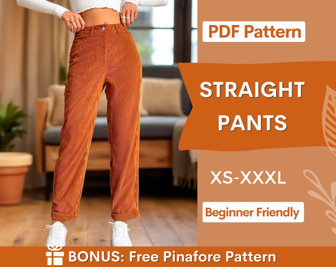 Pants Sewing Pattern Trousers Pattern Women Pants Pattern Straight Leg ...