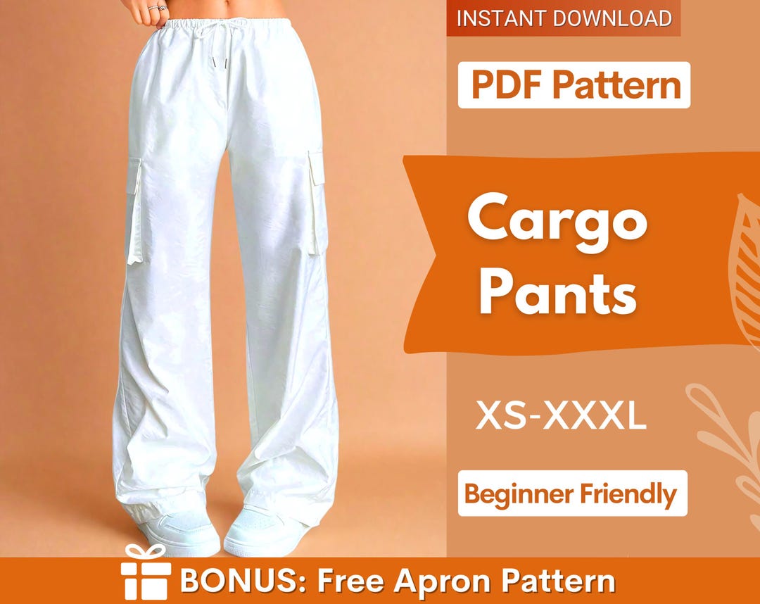 Cargo Pants Pattern, Pants Pattern, Women Wide Leg Pants Sewing Pattern ...