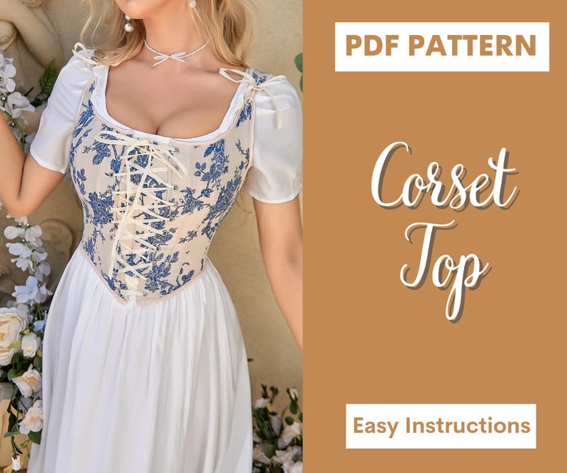 Corset Top Sewing Pattern Corset Pattern Cottagecore - Etsy