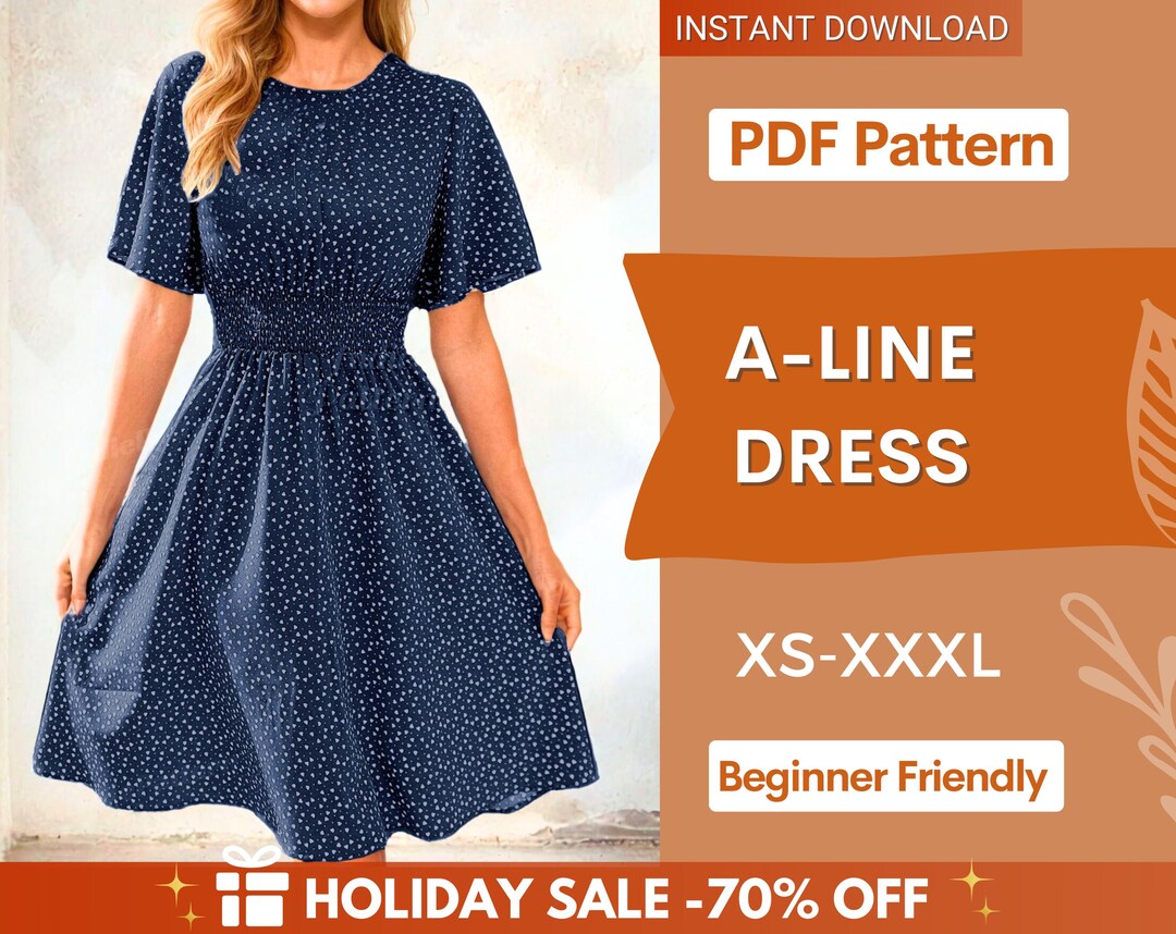 A-line Dress Sewing Pattern Summer Dress Pattern Women Sewing Pattern ...
