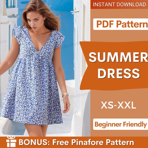 Dress Sewing Pattern for Boho Style Long Dress Beginner-friendly PDF ...