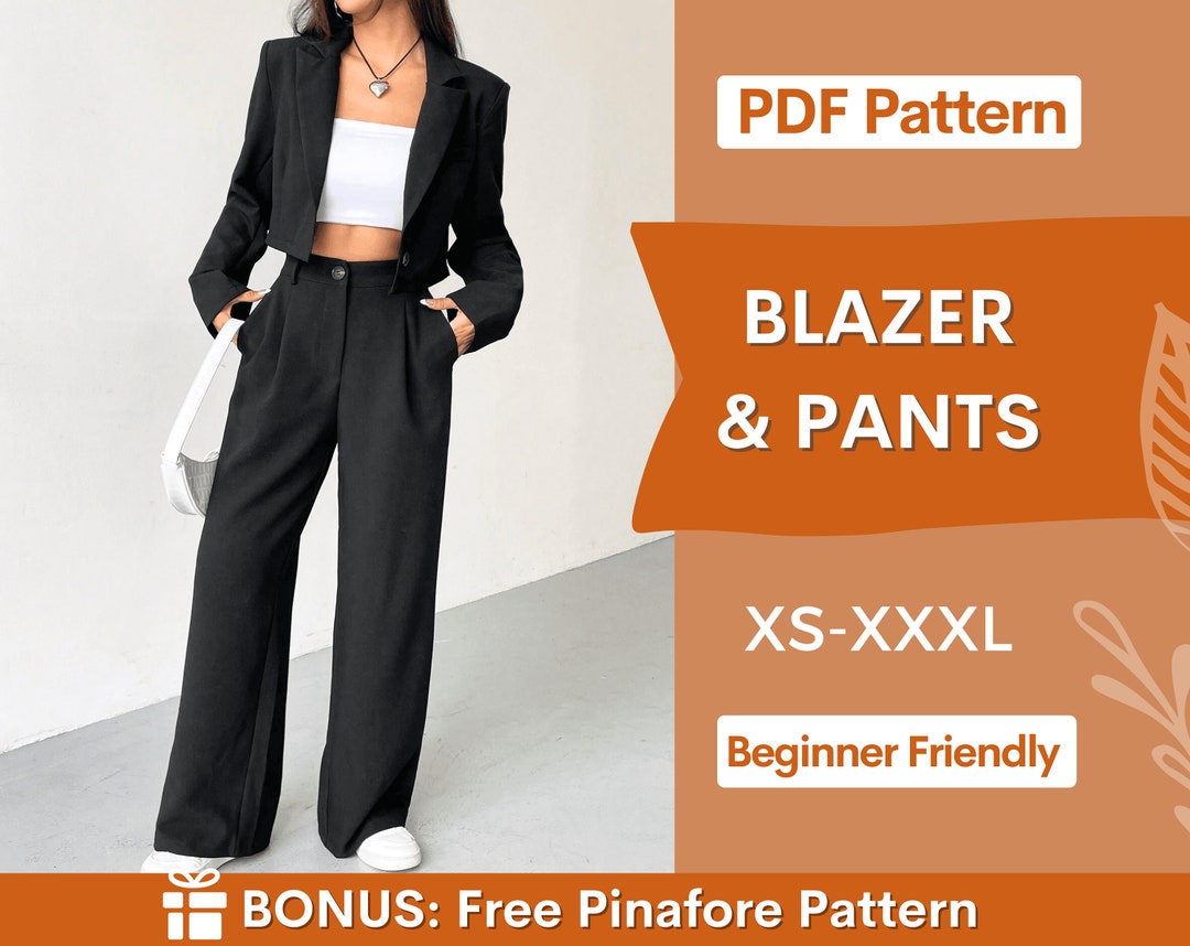 Sewing Pattern for Women Pants Pattern Blazer Pattern Trouser Pattern ...