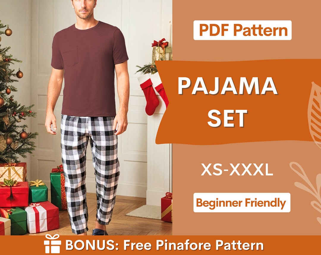 Men Pajama Pattern, Pajama Sewing Pattern, PJ Pants Pattern, Men Sewing ...