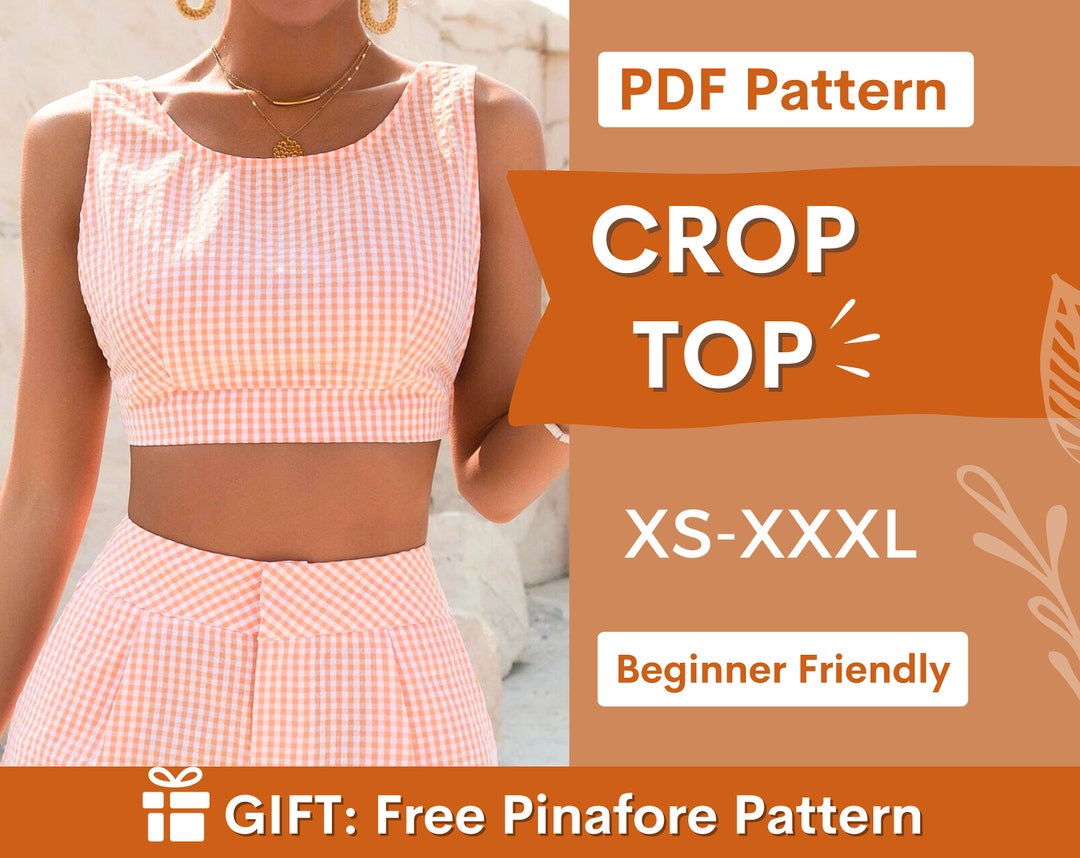 Crop Top Sewing Pattern Xs Xxxl Open Back Top Pattern Etsy