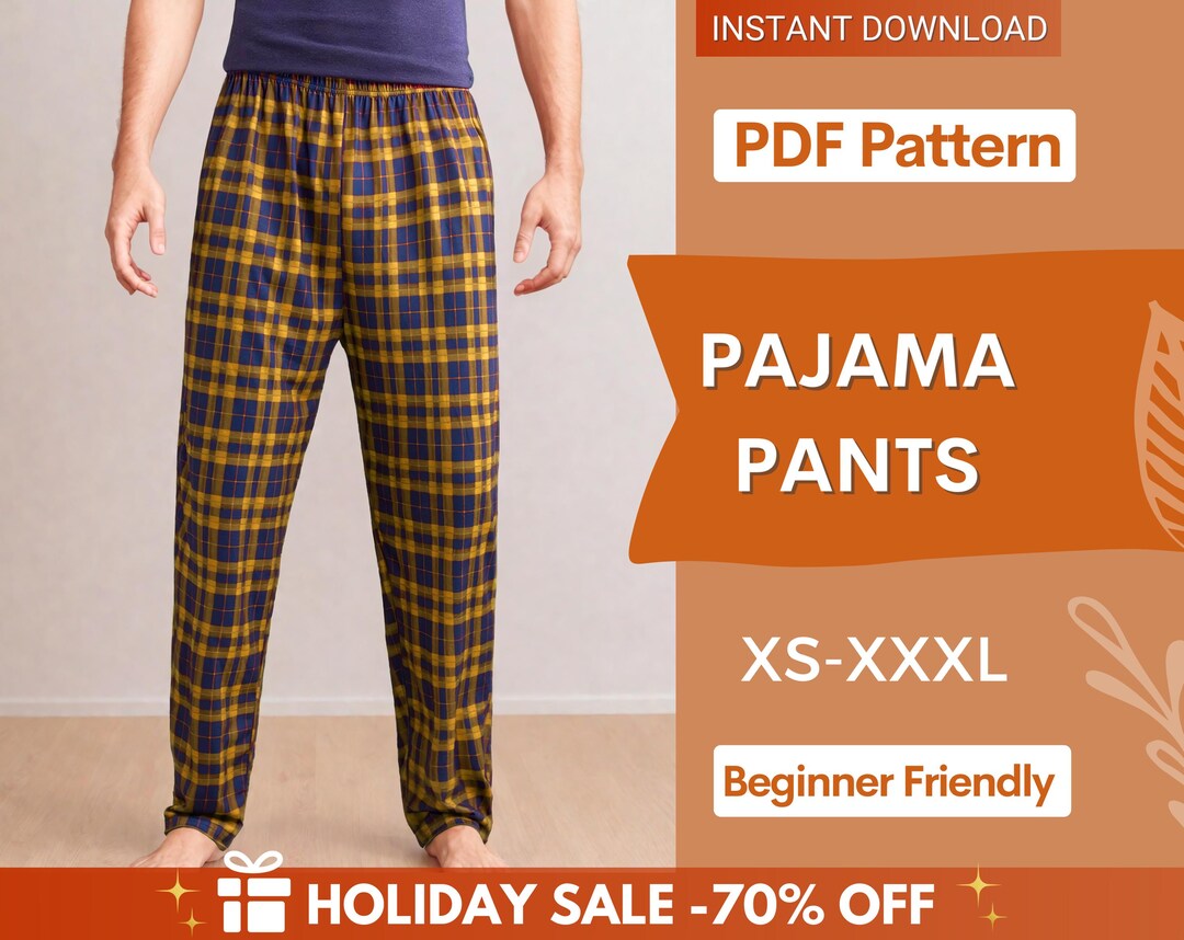 Men Pajama Pants Pattern, Pajama Pattern, PJ Pants Pattern, Lounge ...