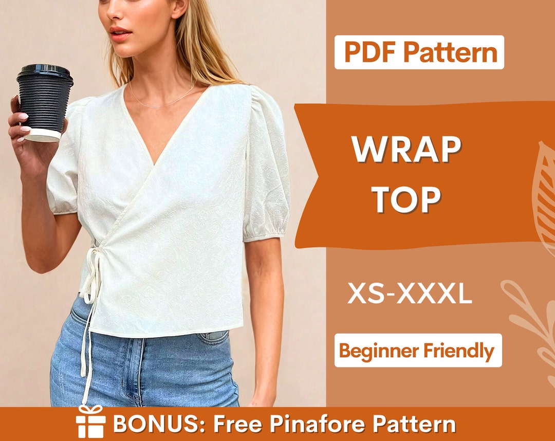 Wrap Top Sewing Pattern Top Pattern Women Sewing Pattern Blouse Pattern ...