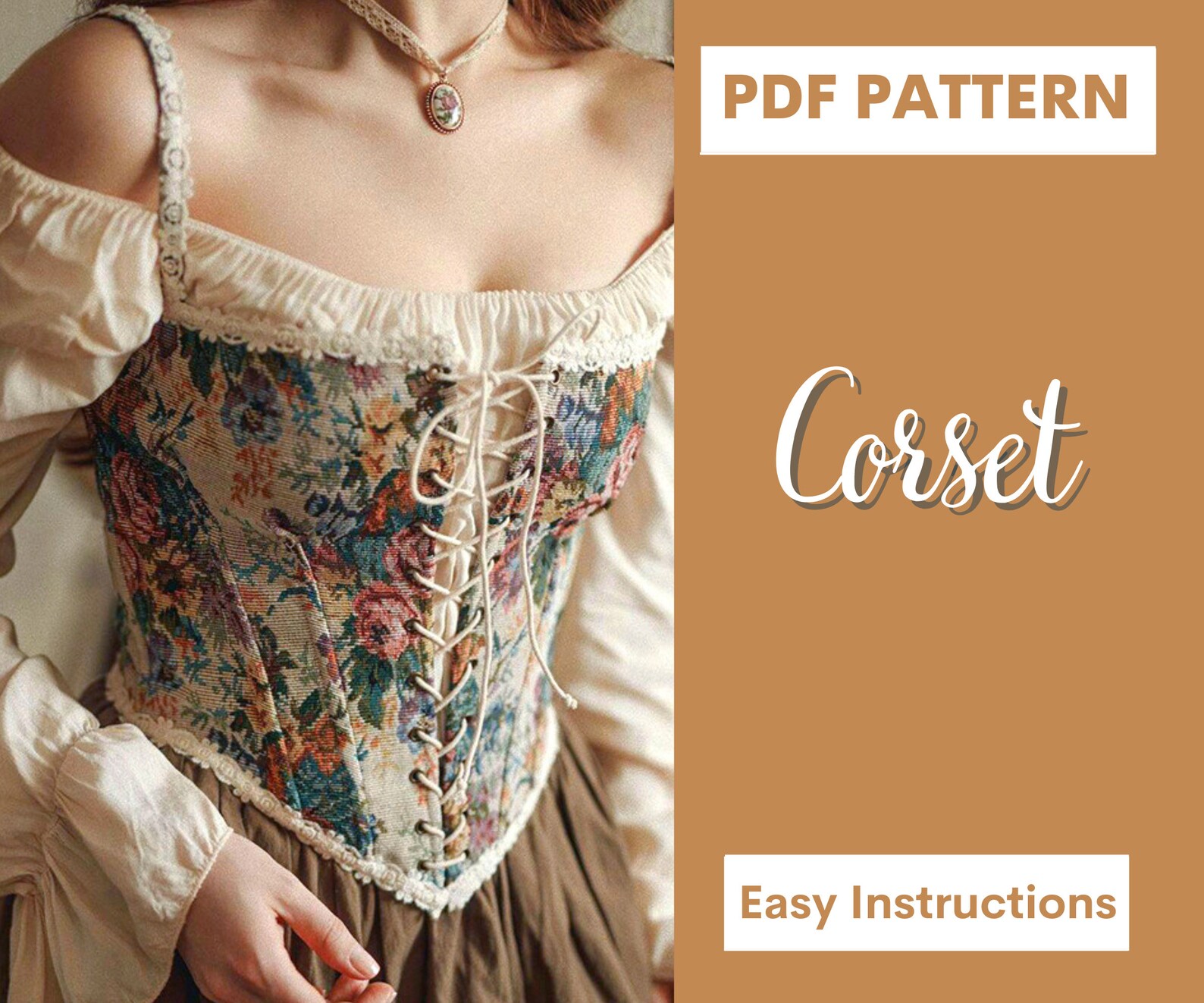 Corset Pattern Cottagecore Corset Pattern Top Sewing - Etsy