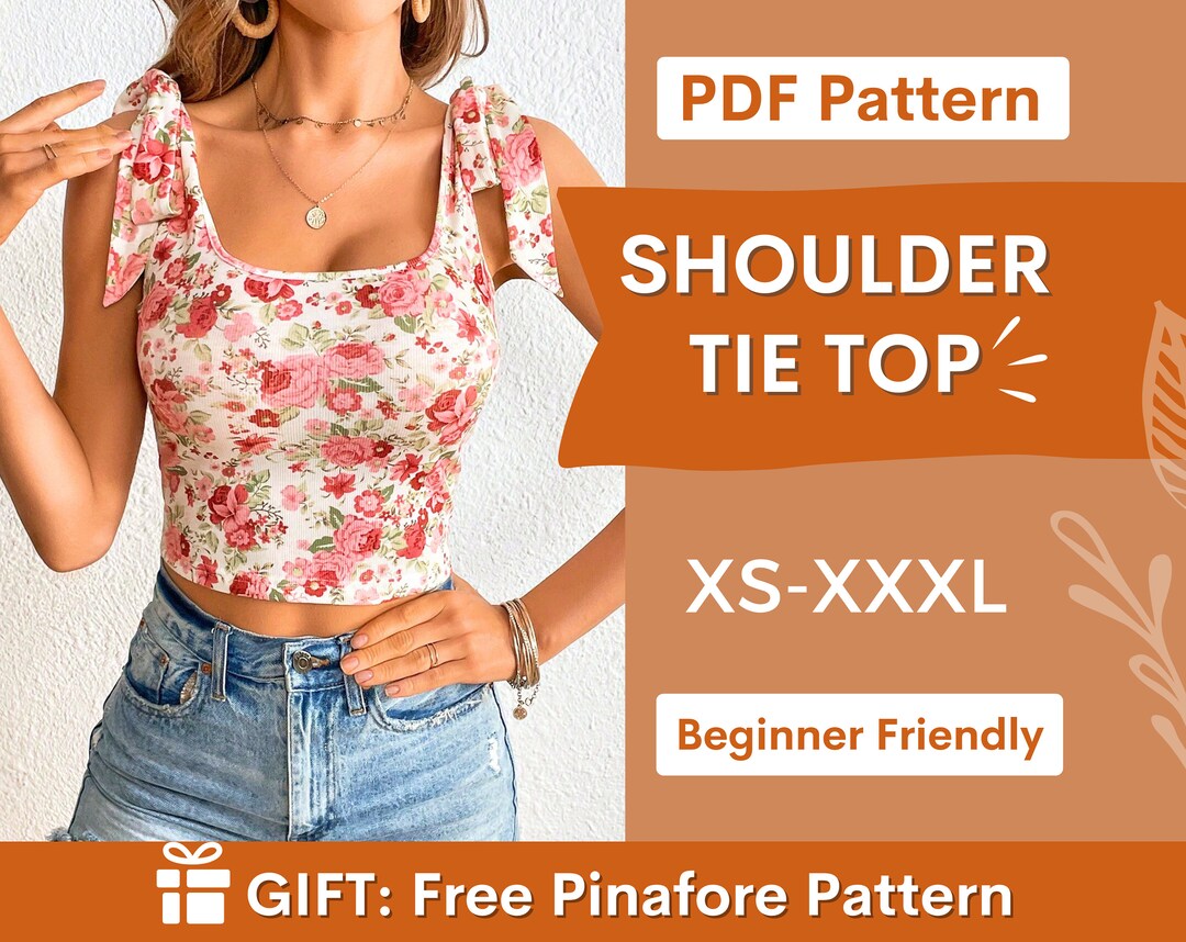 Tie Top Sewing Pattern for Women PDF XS-XXXL Shoulder Tie - Etsy