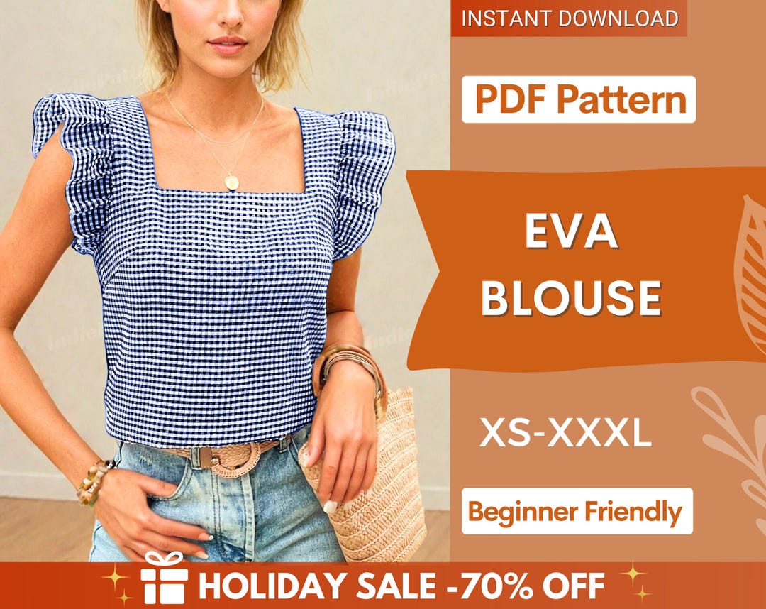 Blouse Pattern Top Pattern Women Sewing Pattern Beginner Top Blouse ...