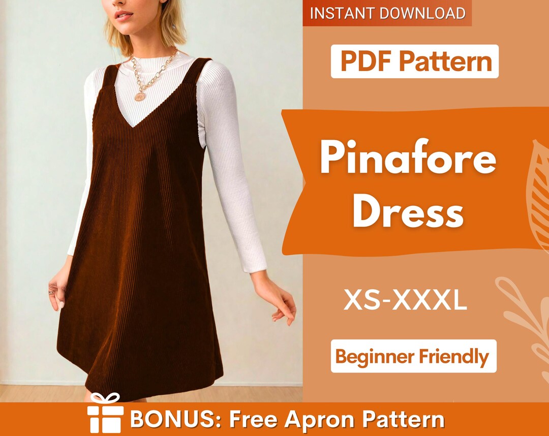 Pinafore Dress Pattern | Overall Dress Sewing Pattern | Jumper Pattern | Pinafore Pattern ...