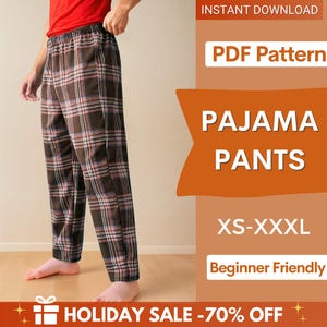 Men Pajama Pants Pattern, Pajama Pattern, PJ Pants Pattern, Lounge ...