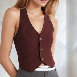 Halter Vest Sewing Pattern | Waistcoat Pattern | Women Sewing Pattern ...