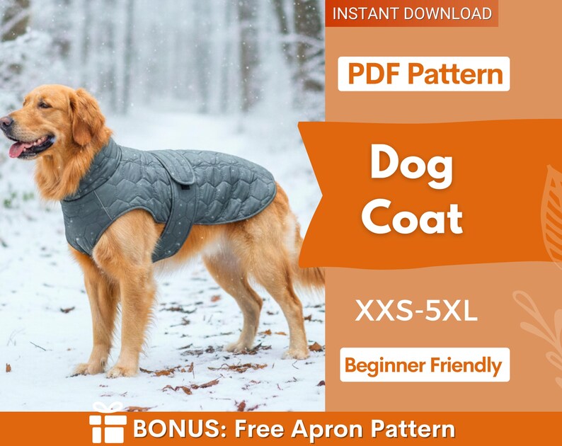 Dog Coat Sewing Pattern, Dog Vest Sewing Pattern, Sewing Pattern Pet ...