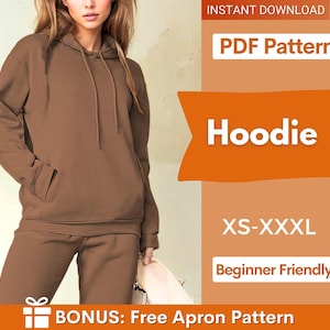 Hoodie Sewing Pattern, Women Hoodie, Sweatshirt Pattern, Women Sewing ...
