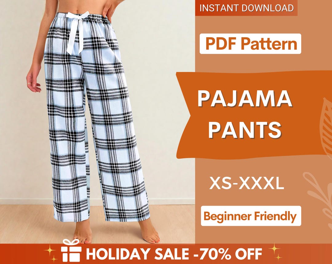 Pajama Pants Sewing Pattern, Women Pajama Pattern, Women Pajama Pants, Pyjama Pattern, Sewing ...