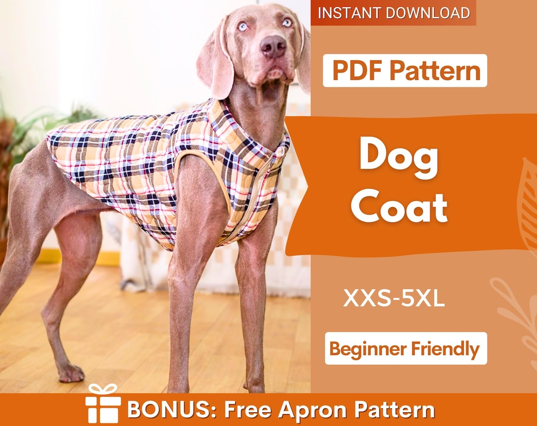 Dog Coat Pattern, Dog Vest Sewing Pattern, Sewing Pattern Pet, Pattern ...