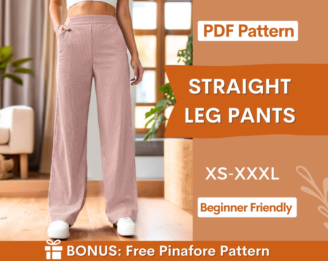 Straight Leg Pants Sewing Pattern Trousers Pattern Pants Pattern Women ...