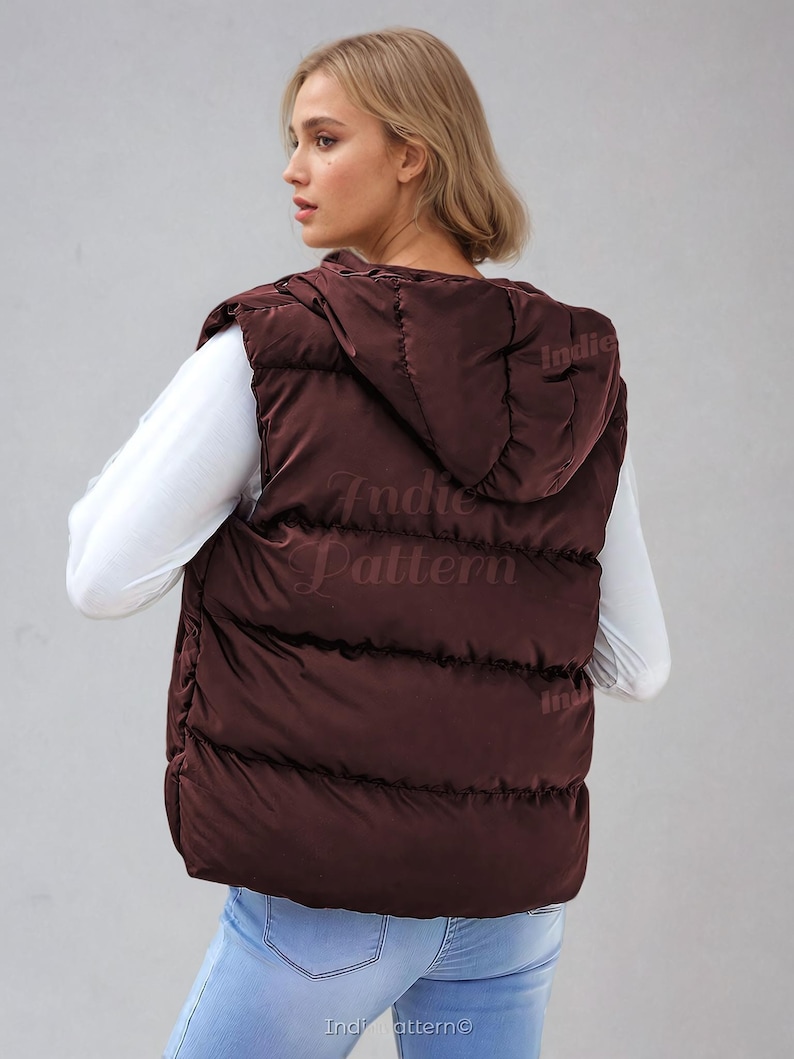 Puffer Vest Pattern | Hoodie Puffer Vest | Hooded Vest | Women Sewing ...