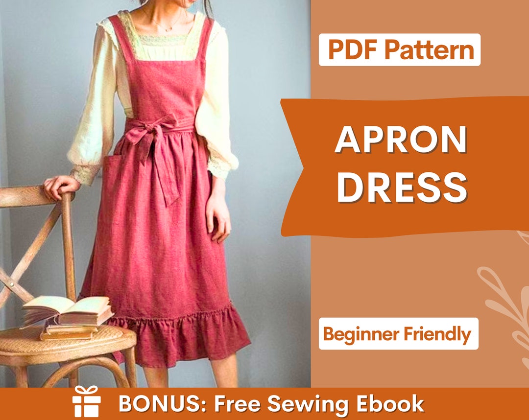Pinafore Dress Pattern Apron Pattern PDF for Women Vintage Women Fancy ...
