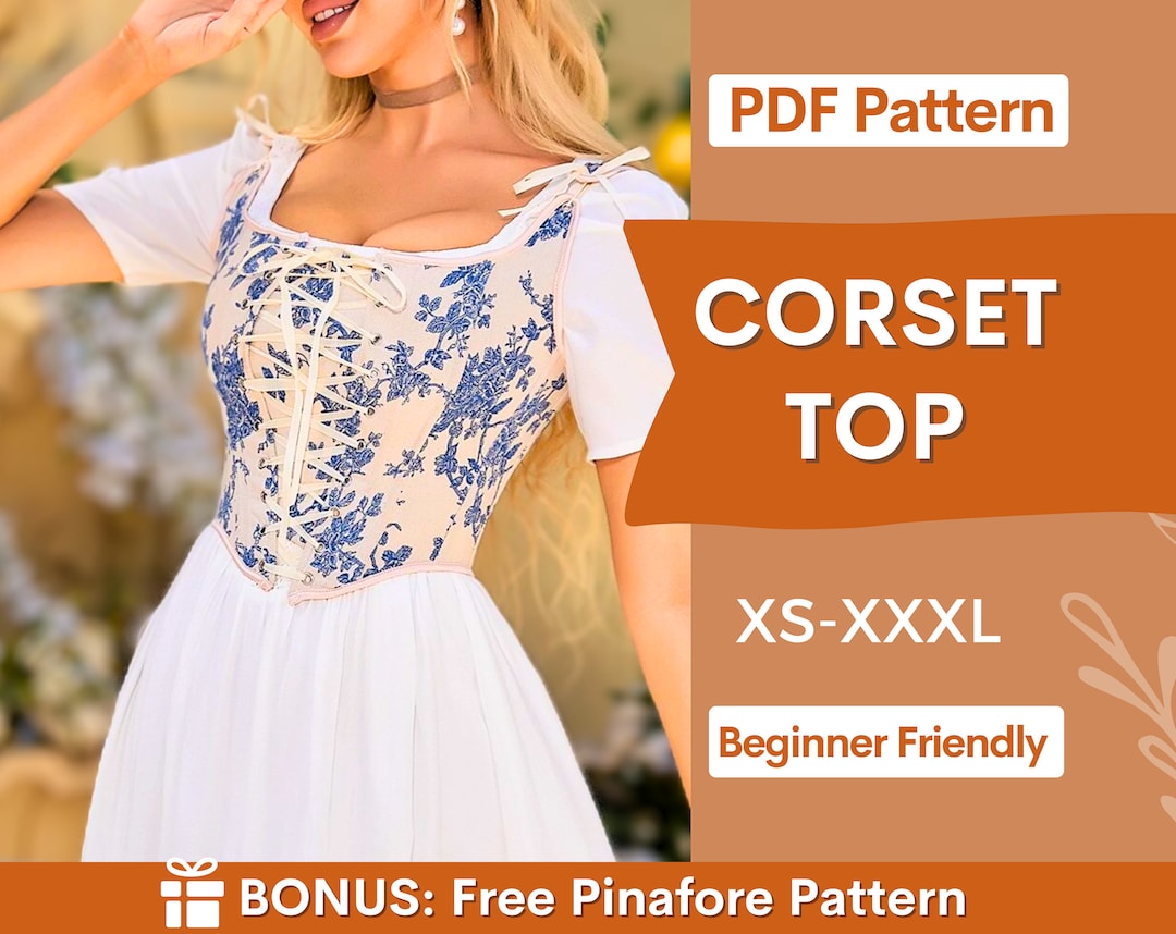 Corset Top Sewing Pattern Corset Pattern Cottagecore - Etsy