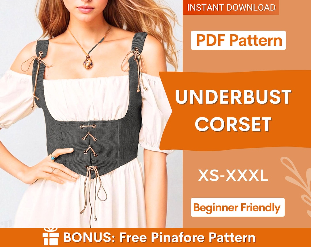 Underbust Corset Pattern Corset Top Pattern Sewing Patterns Women Sewing Pattern Corset Belt ...