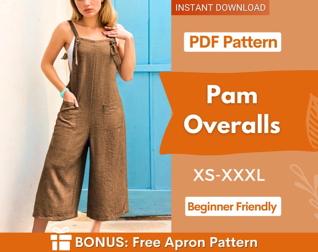 Overalls Sewing Pattern, Jumpsuit Pattern, Meadow Overalls, Women ...