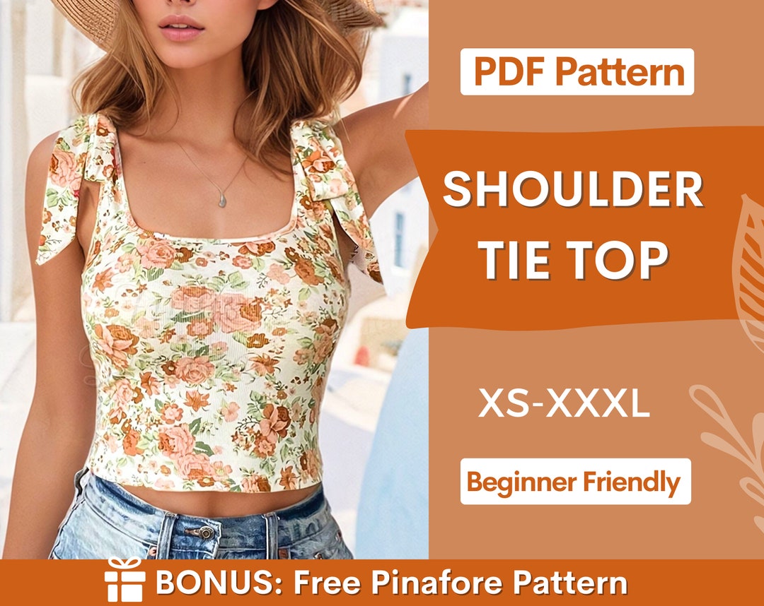 Tie Top Sewing Pattern for Women PDF XS-XXXL Shoulder Tie Top Pattern ...