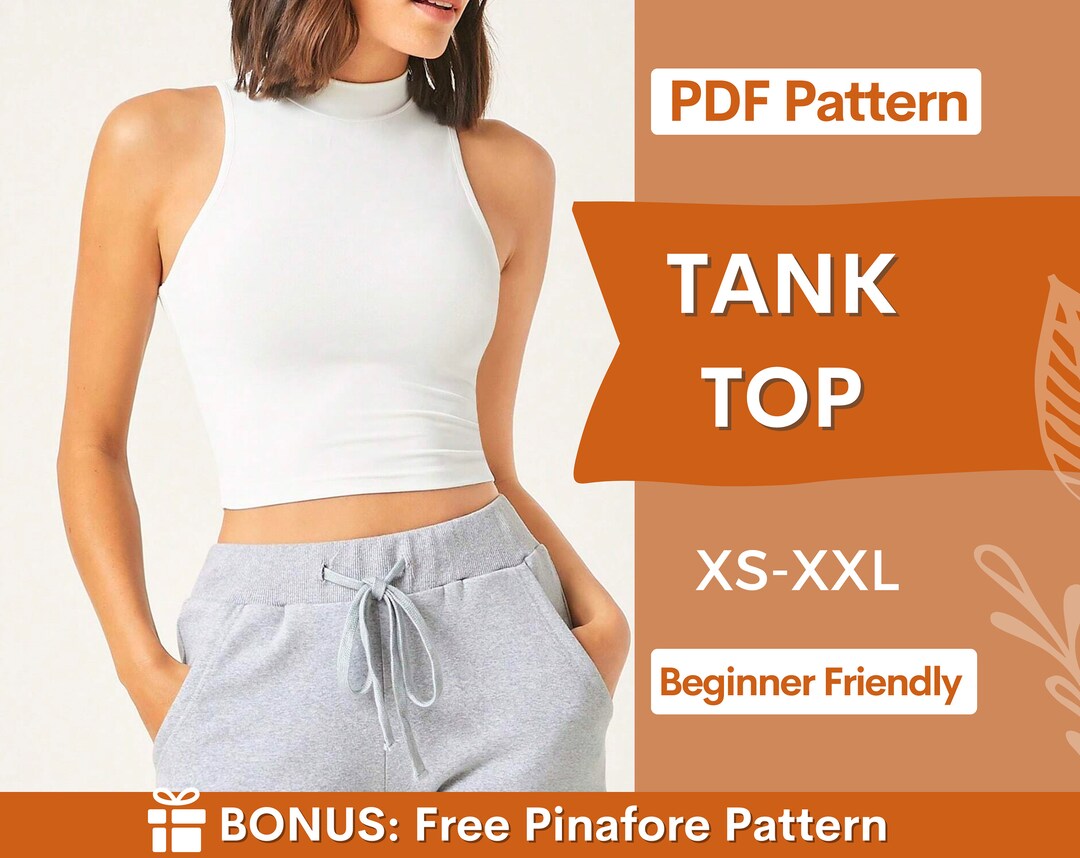 Tank Top Pattern, Crop Top Pattern, Sewing Patterns, Women Patterns, Tank Top Sewing Pattern ...
