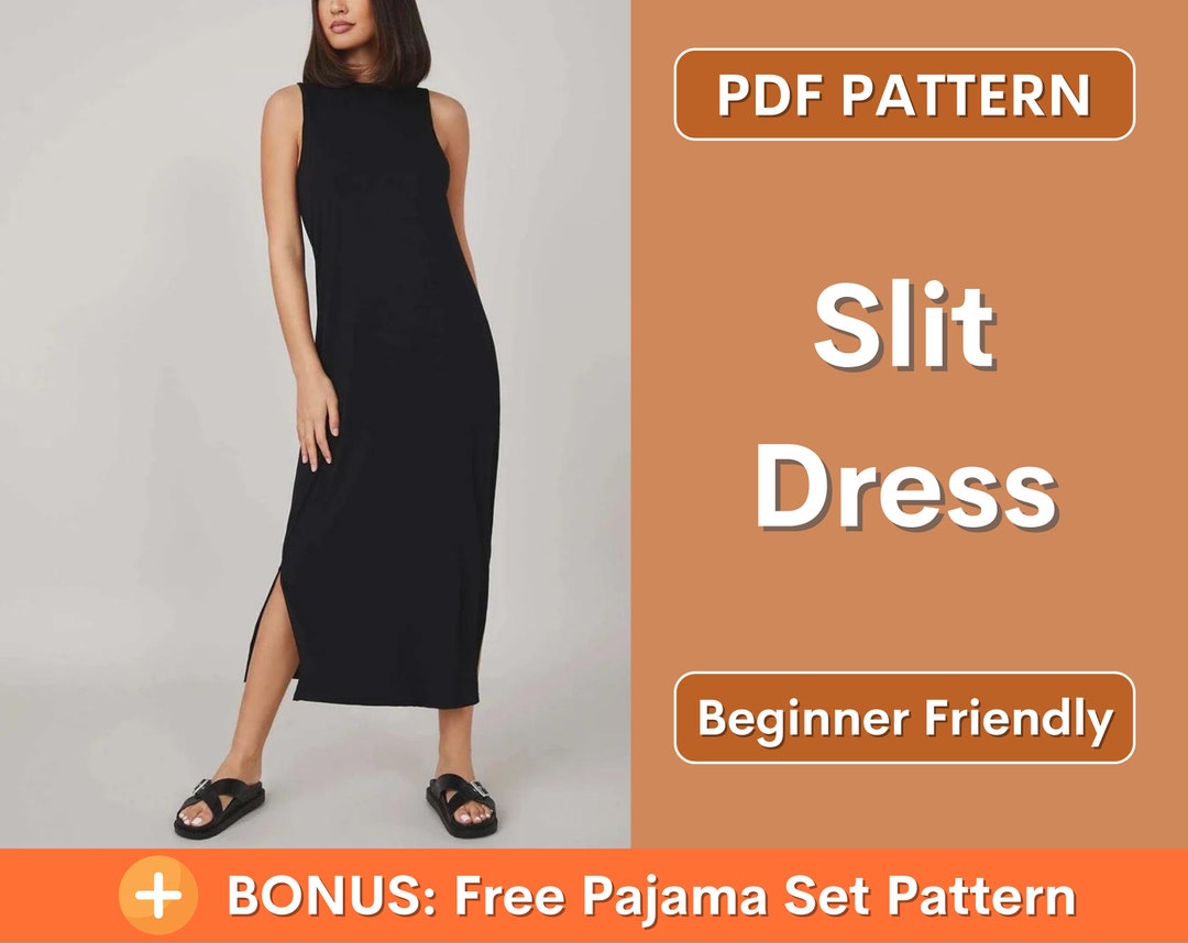 Dress Sewing Pattern Slit Dress Pattern Prom Dress Pattern - Etsy
