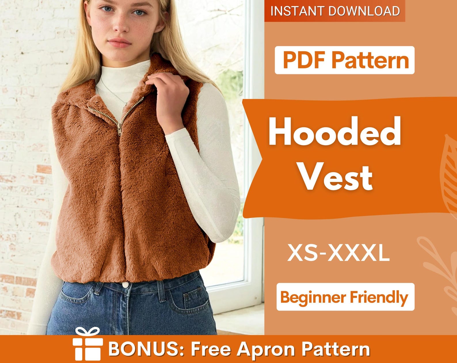 Hooded Vest Sewing Pattern for Women | Sewing Patterns | Women Pattern ...