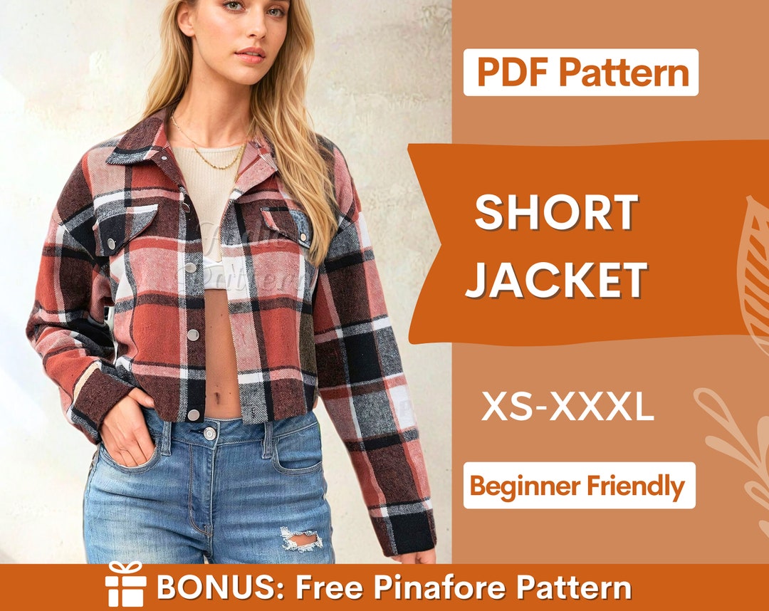 Jacket Pattern, Xs-xxxl,women Short Jacket Sewing Pattern, Women's ...