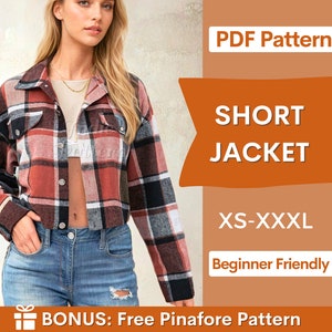 Jacket Pattern, Xs-xxxl,women Short Jacket Sewing Pattern, Women's ...