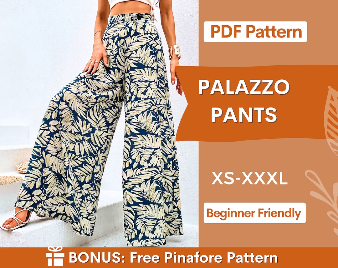 Women Palazzo Pants Sewing Pattern Palazzo Pants Pattern - Etsy