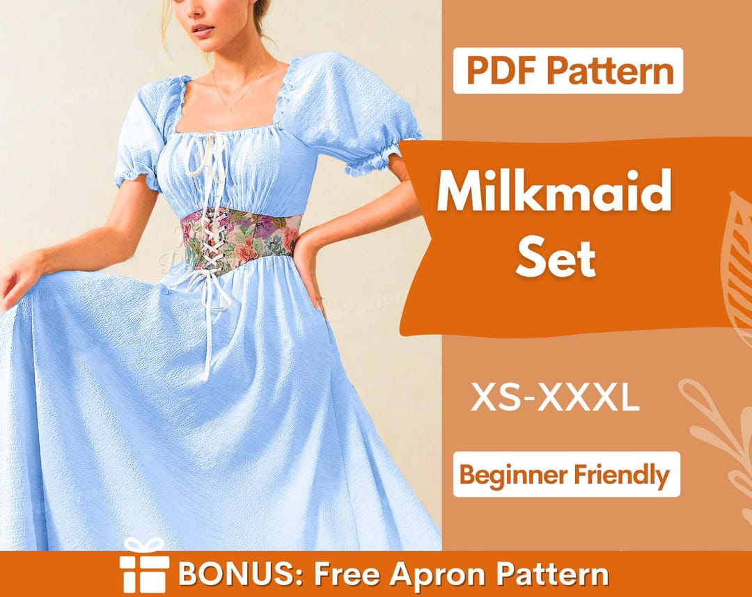 Milkmaid Dress & Corset Patterns | Dress Sewing Pattern | Cottagecore ...