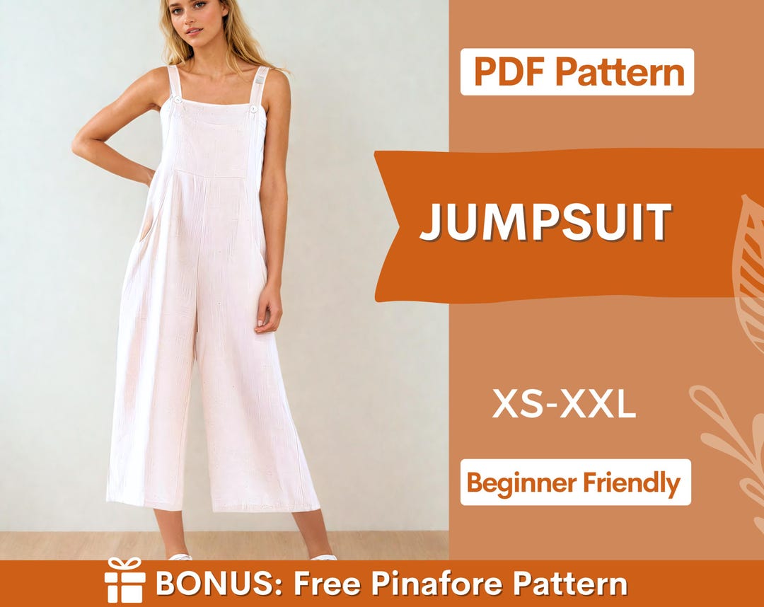 Jumpsuit Sewing Pattern XS-XXL Overalls Pattern Jumpsuit PDF Pattern ...