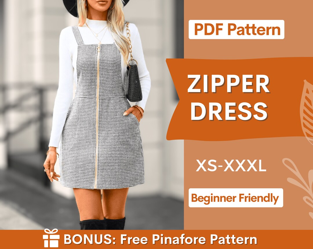 Pinafore Dress Pattern Overall Dress Pattern Dress Sewing Pattern ...
