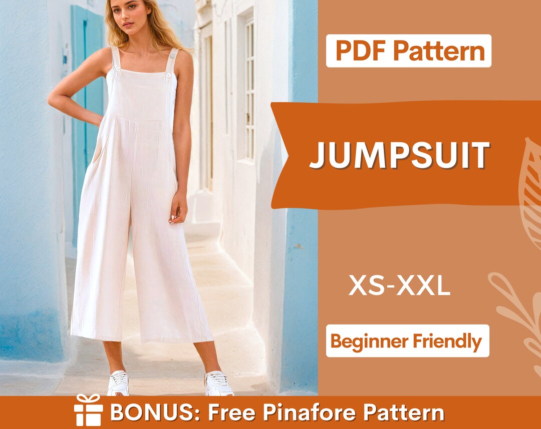 Jumpsuit Sewing Pattern XS-XXL Overalls Pattern Jumpsuit PDF Pattern ...